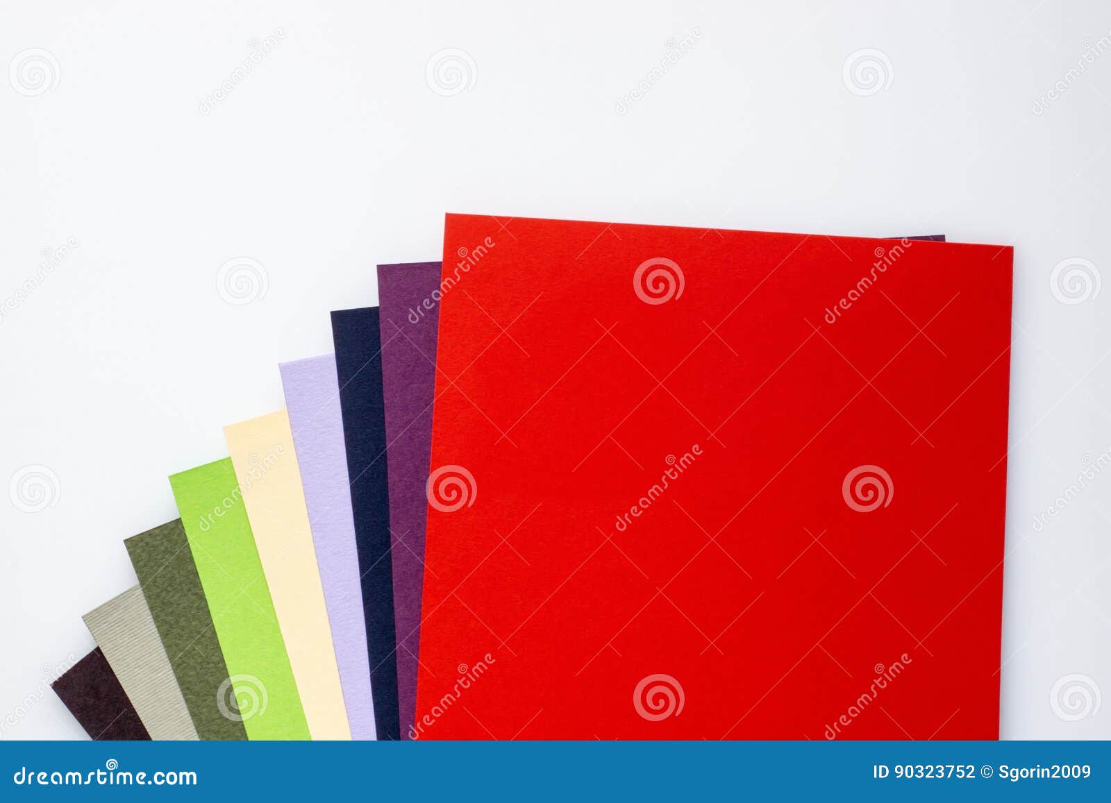 Set of multi-colored cards stock photo. Image of text - 90323752