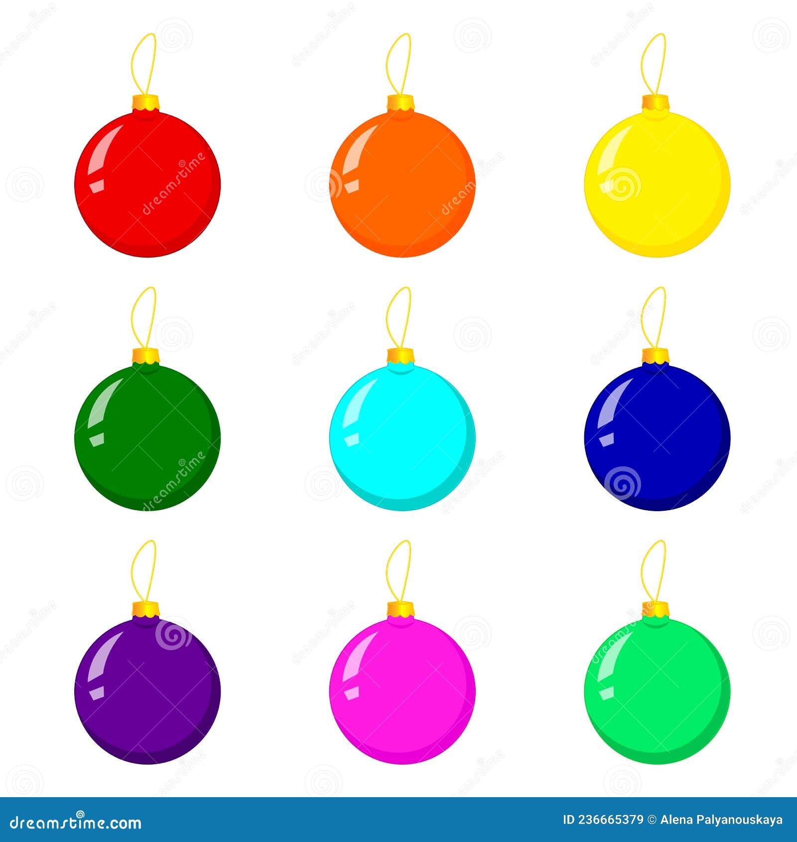 Set of Multi-colored Christmas Balls Stock Vector - Illustration of ...