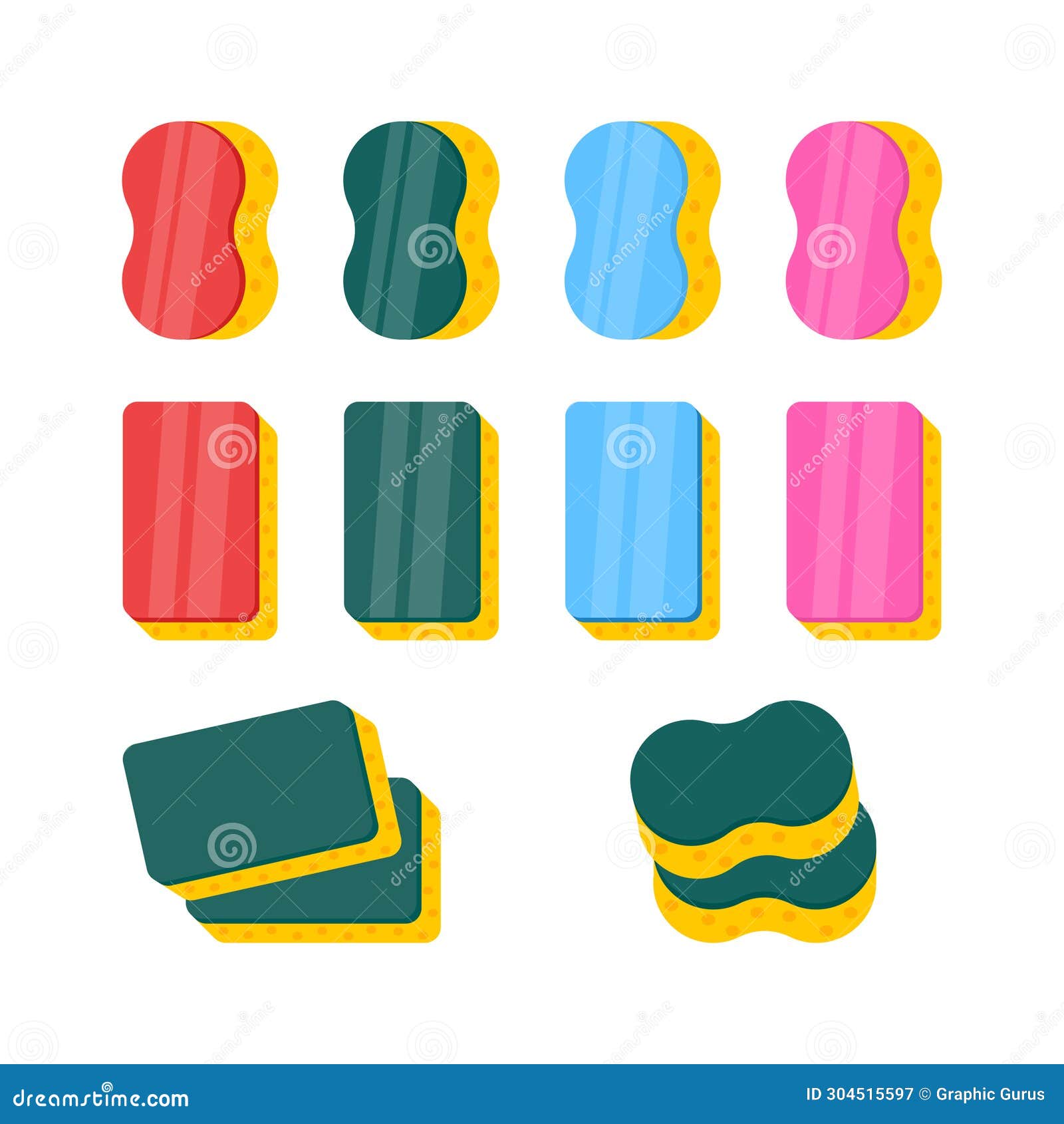 Colored Sponges On White Marble Table Royalty-Free Stock Photography ...