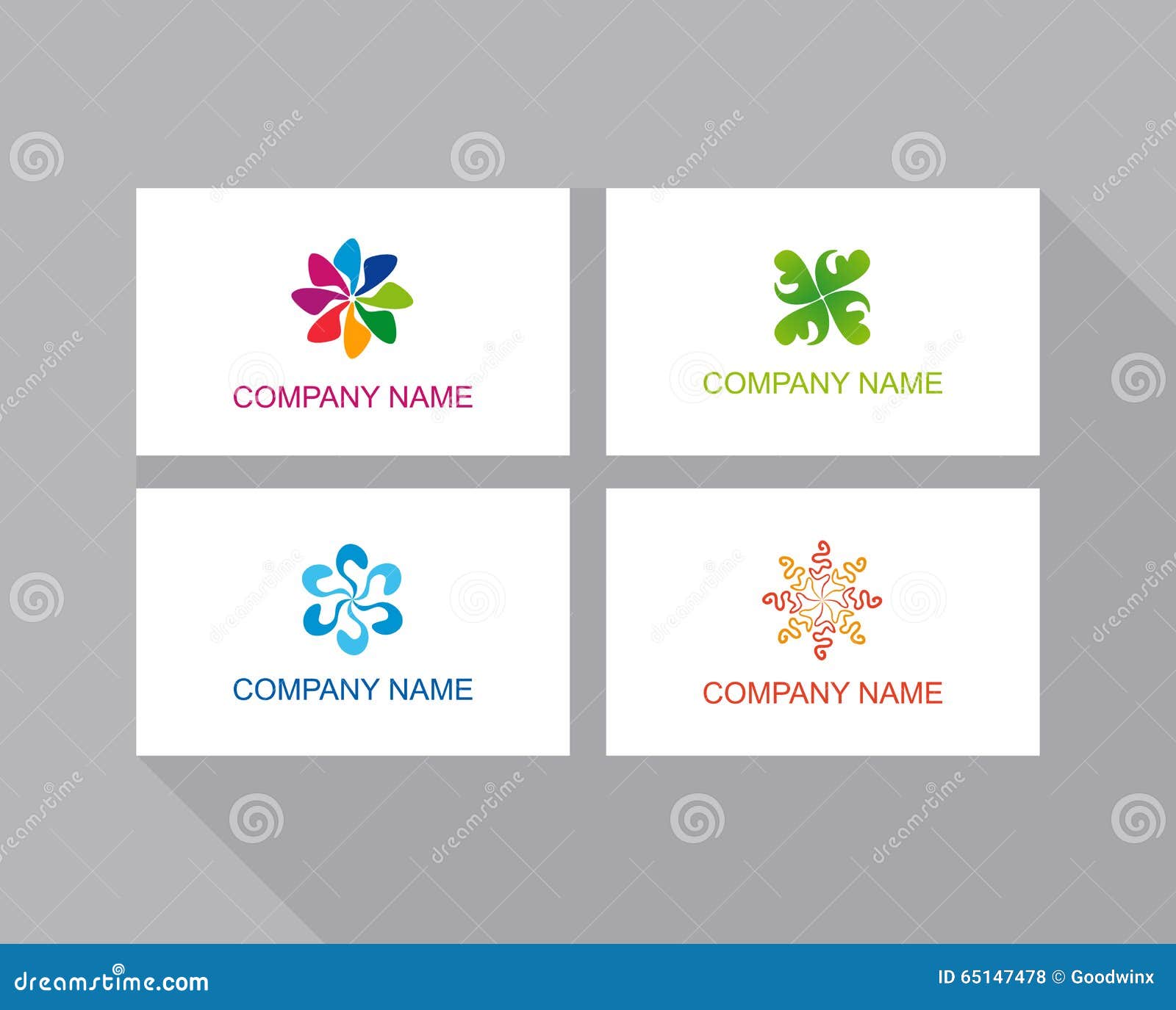 Set of Multi-colored Company Logo with Radial Clearance Stock Vector ...