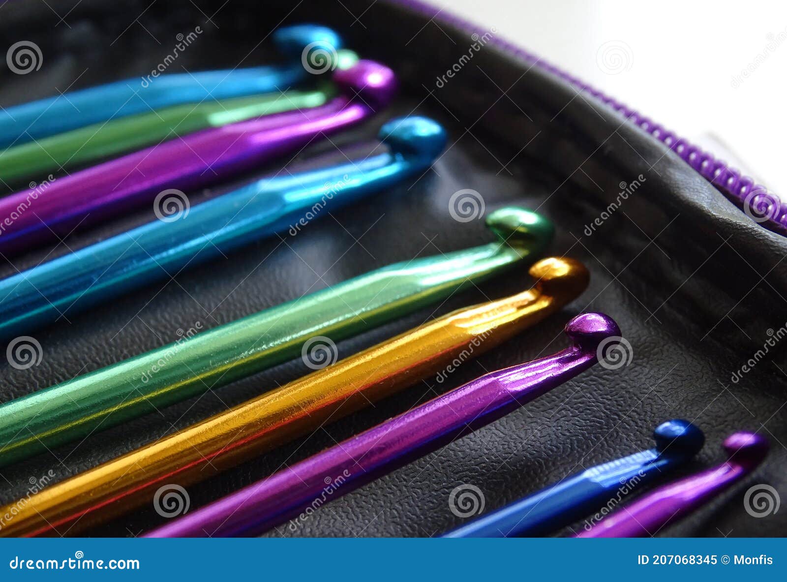 Set of Multi-colored Crochet Hooks Stock Image - Image of knitting ...