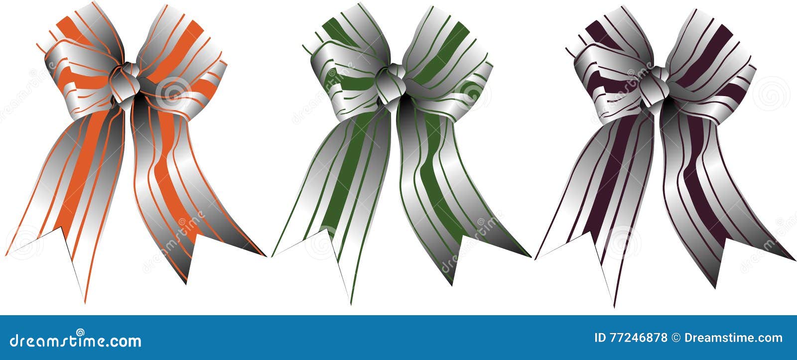 A Set of Multi-colored Festive Ribbons Stock Illustration ...