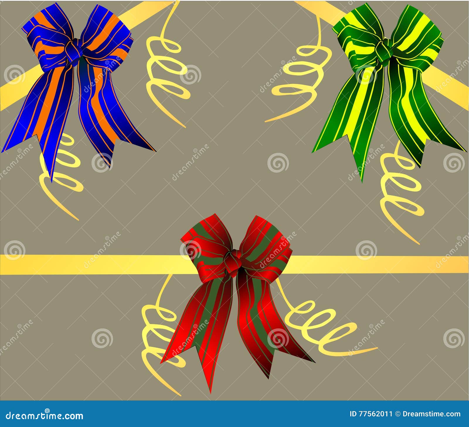 A Set of Multi-colored Festive Ribbons. Stock Illustration ...
