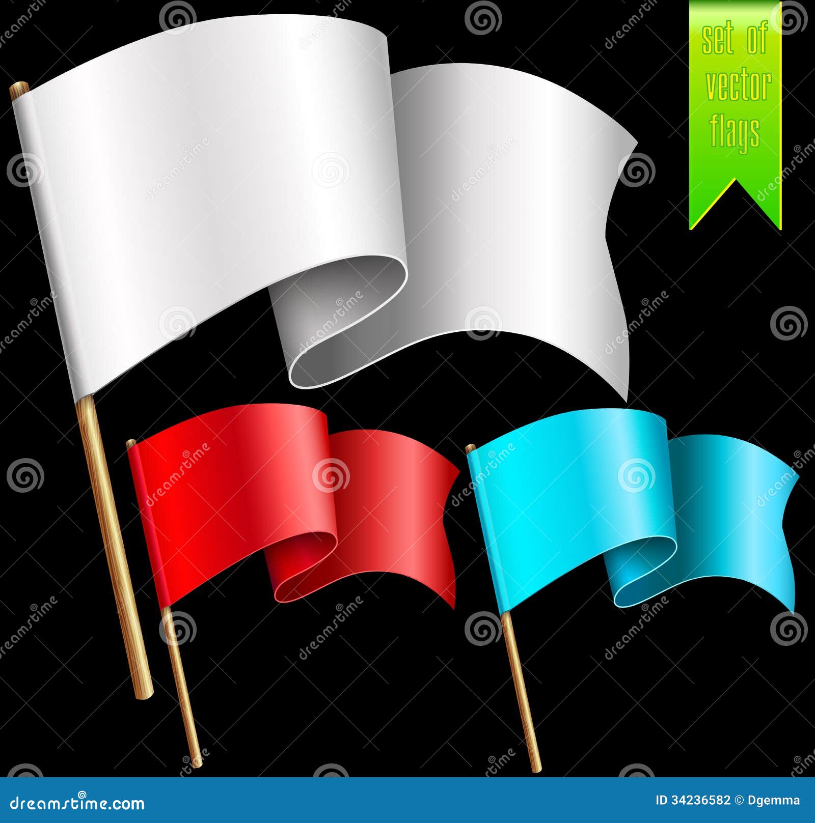 A Set of Multi-colored Flags Stock Vector - Illustration of concept ...