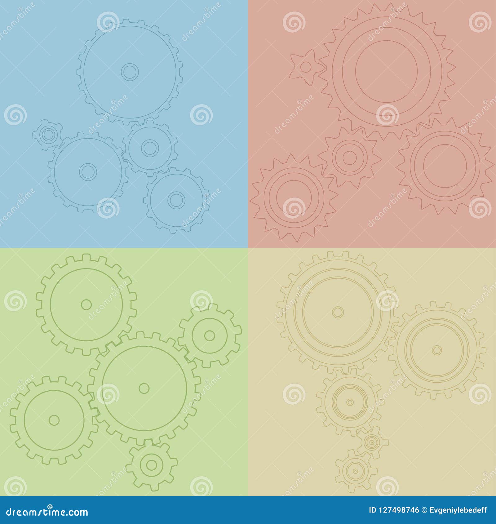 A Set of Multi-colored Gears in Different Sizes. 20 Elements, Stock ...