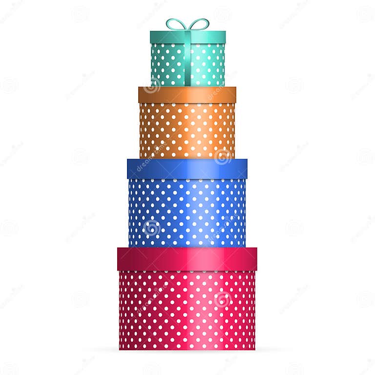 Set of Gift Multicolored Boxes, 3D Vector Illustration Stock Vector ...