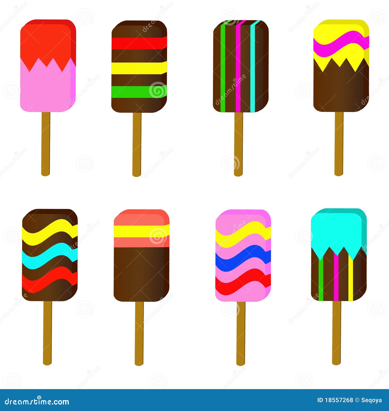 Set Of Multi-colored Ice-cream Royalty Free Stock Photos - Image: 18557268