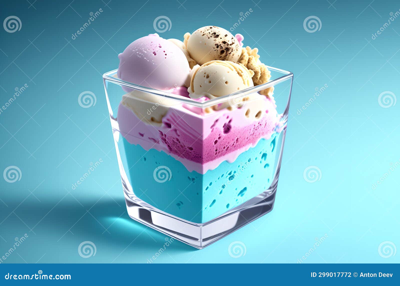 A Set of Multi-colored Ice Cream in a Transparent Bowl, Popsicle ...