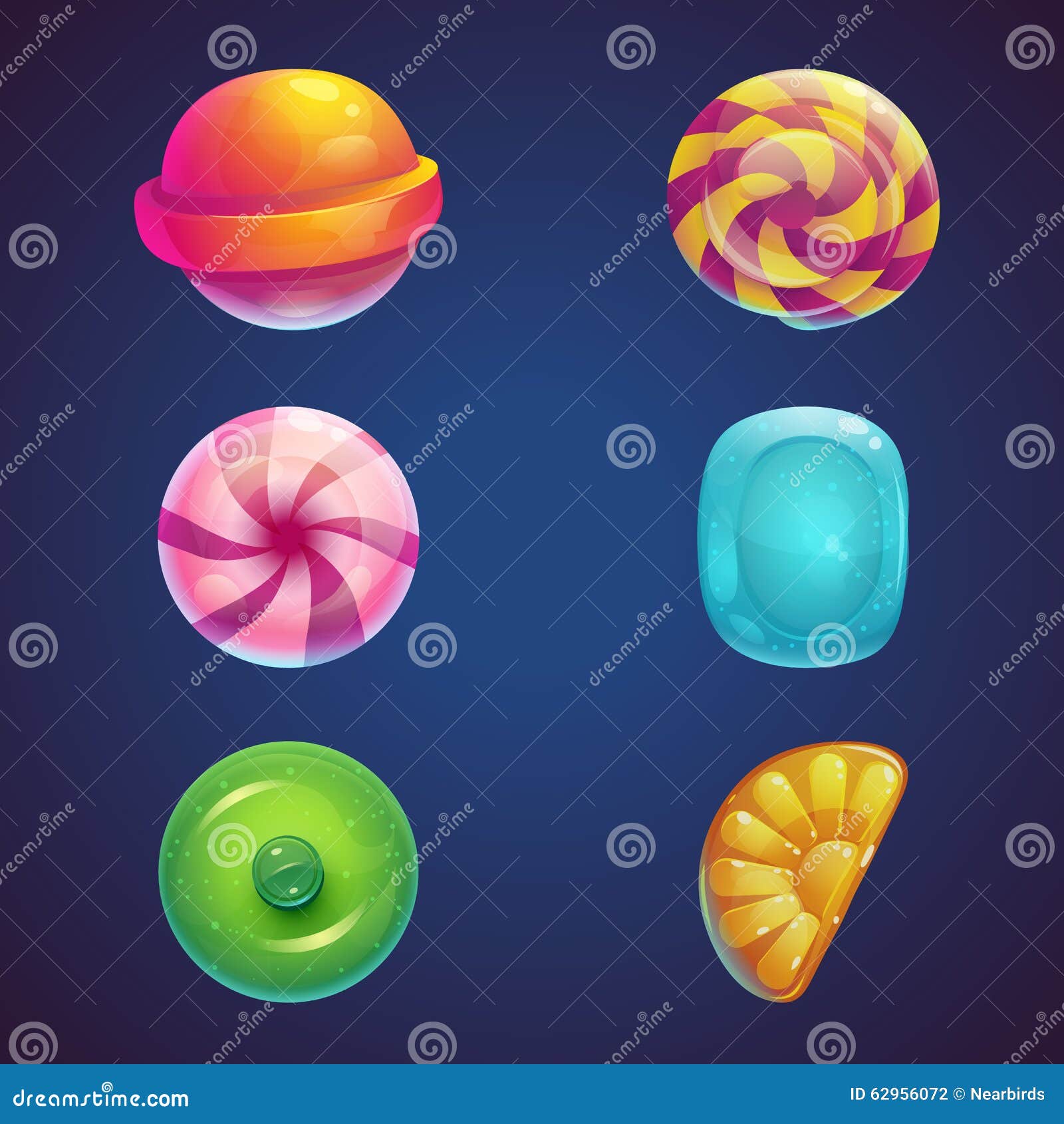 Set of Multi Colored Jelly Sweets Stock Vector - Illustration of color ...