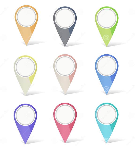 Set of Multi-colored the Map Markers Stock Vector - Illustration of ...