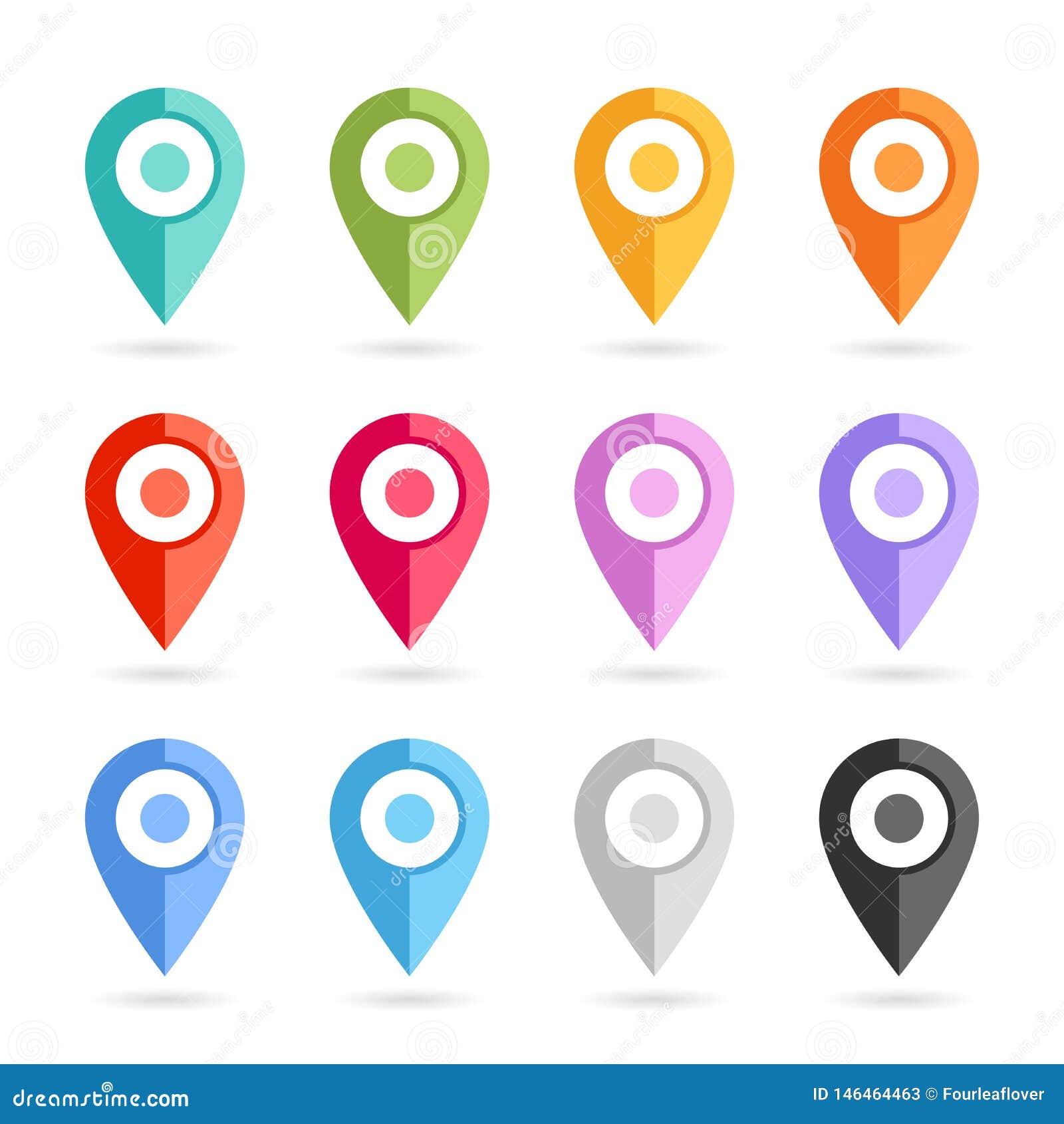 Set of Multi-colored Map Pointers. Stock Vector - Illustration of ...