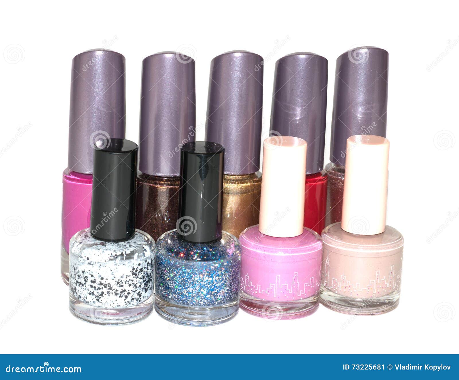 Set of Multi-colored Nail Polish Stock Image - Image of enamel ...