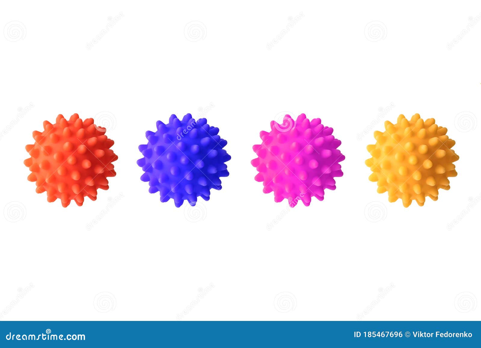 Set of Multi-colored Needle Balls Isolated on a White Background Stock ...