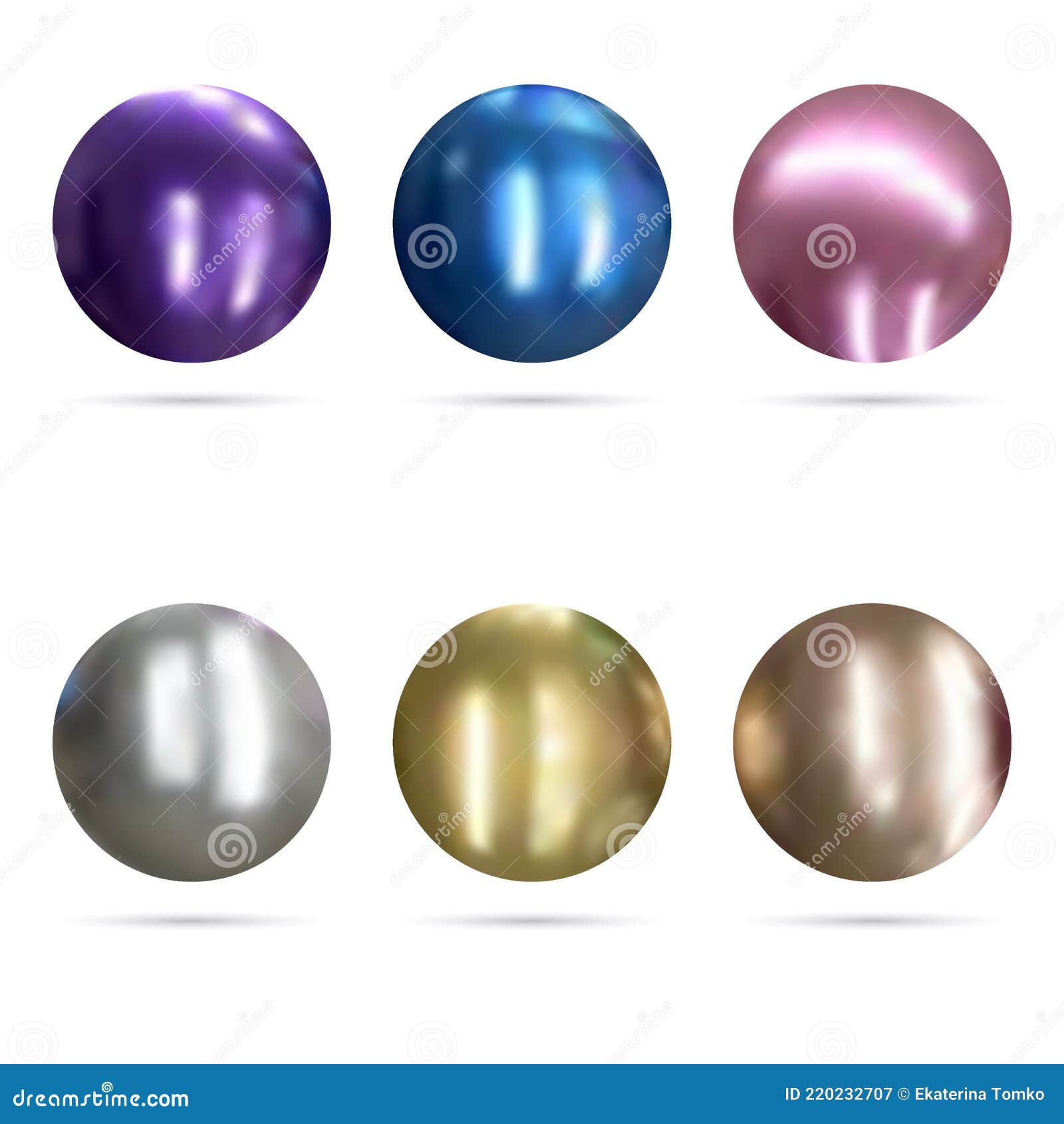 Set of Multi-colored Pearls. Design Element. Eps 10 Stock Vector ...