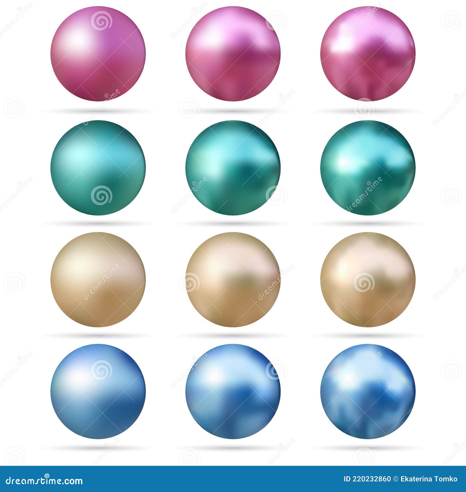 Set of Multi-colored Pearls. Design Element. Eps 10 Stock Vector ...