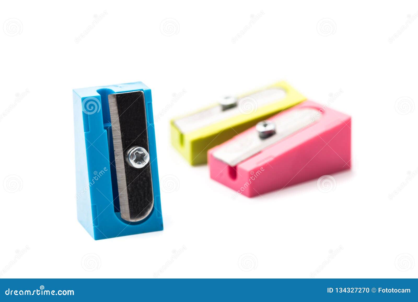 Set of Multi-colored Pencil Sharpeners Stock Photo - Image of plastic ...