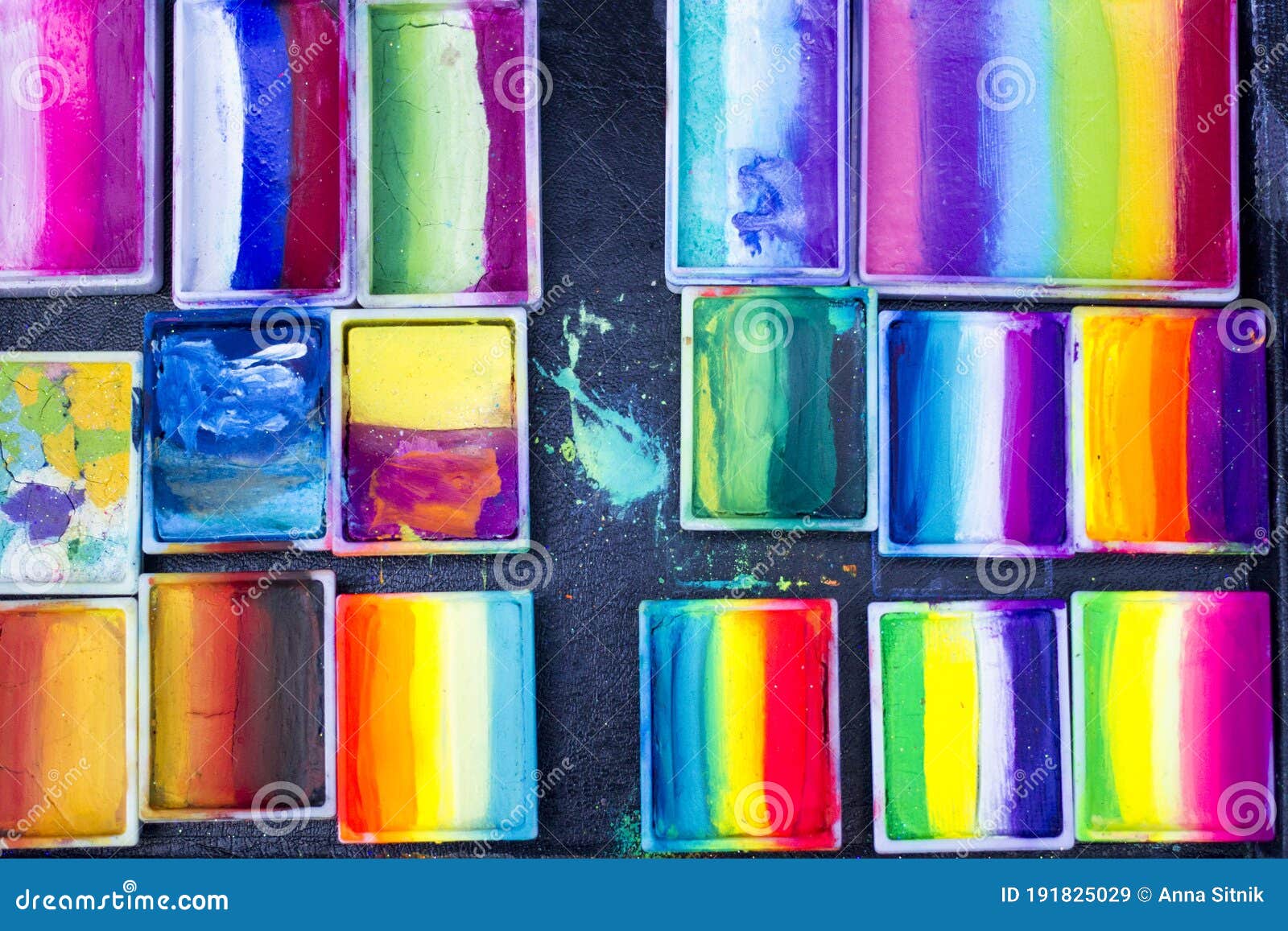 Set of Multi-colored Professional Paints for Drawing on the Face. Stock ...