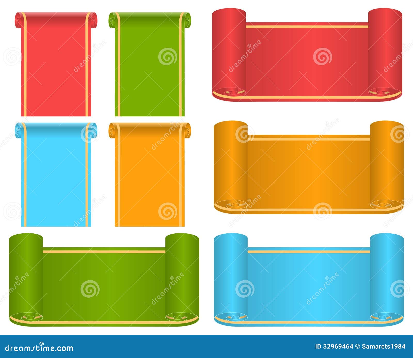 Set of Multi-colored Ribbons and Labels Stock Vector - Illustration of ...