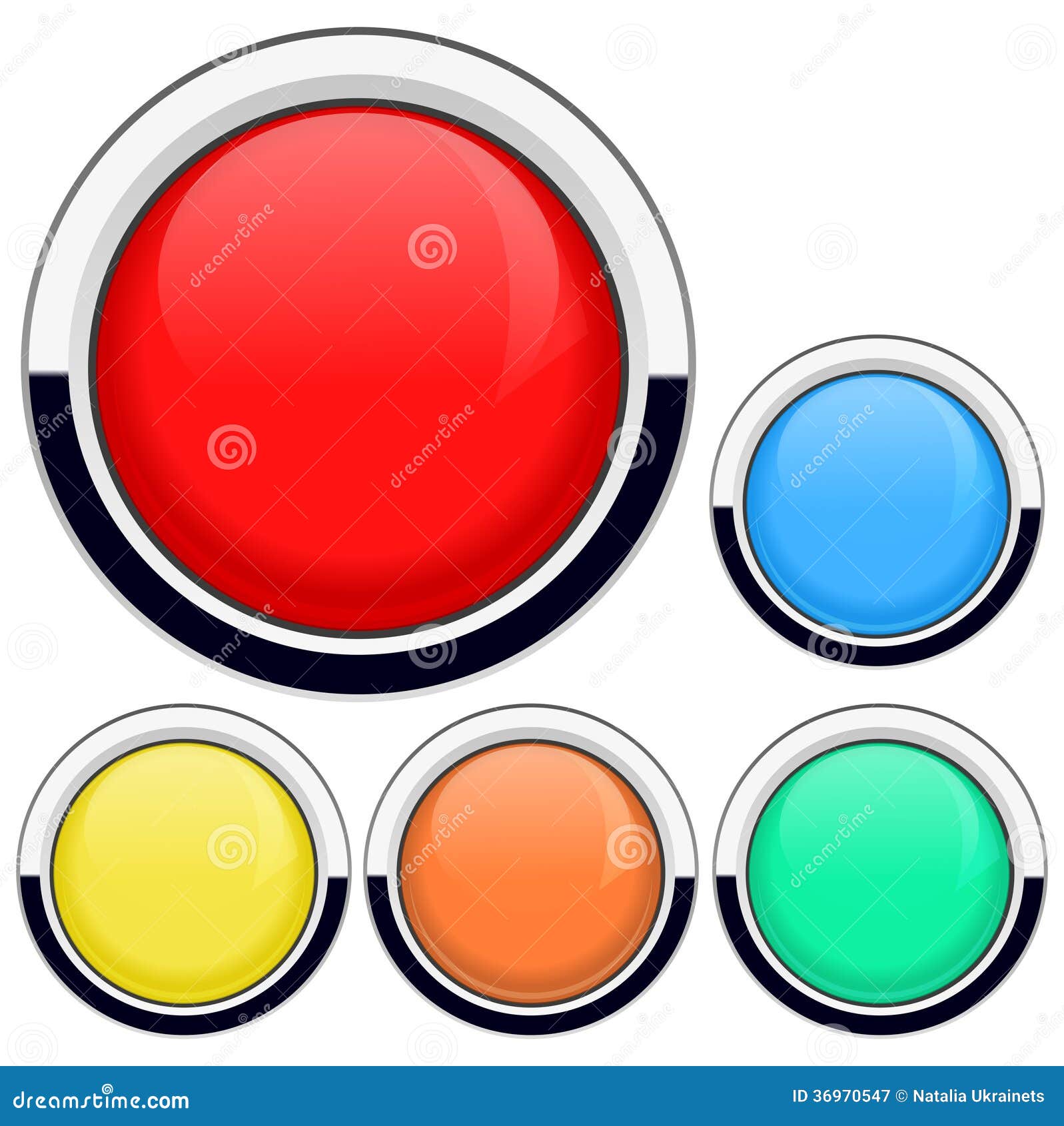 Set of Multi-colored Round Buttons Stock Vector - Illustration of blue ...