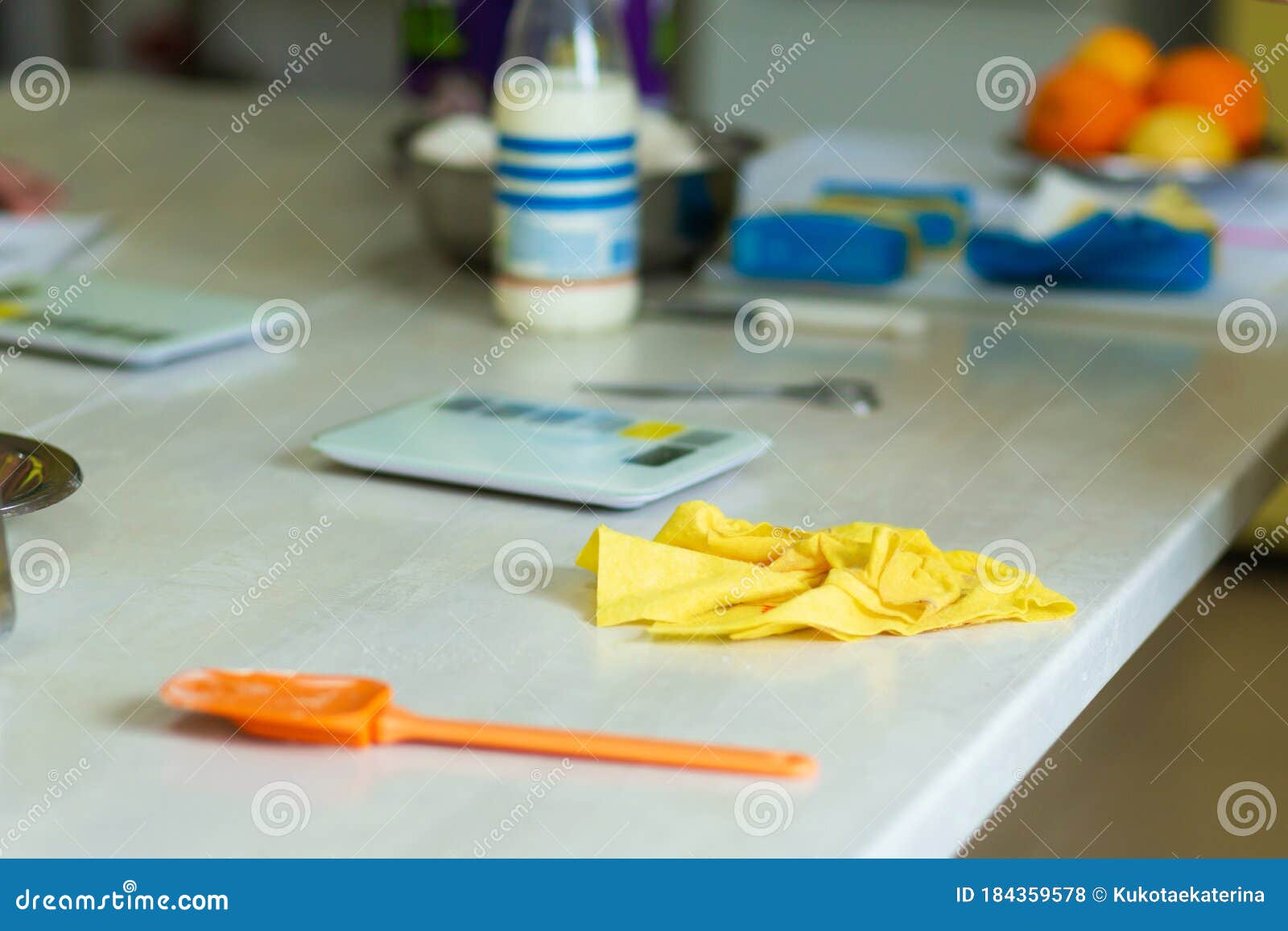 Set of Multi-colored Silicone Spatulas, Kitchen Tools. Sweet Pastries ...