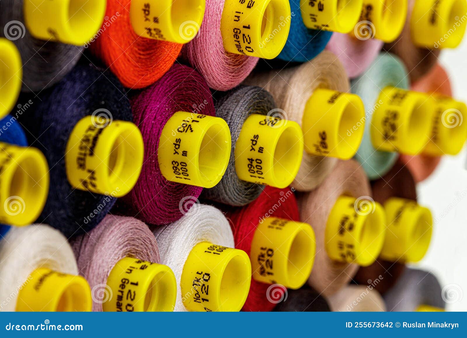 Set of Multi-colored Spools of Thread for Sewing Stock Photo - Image of ...