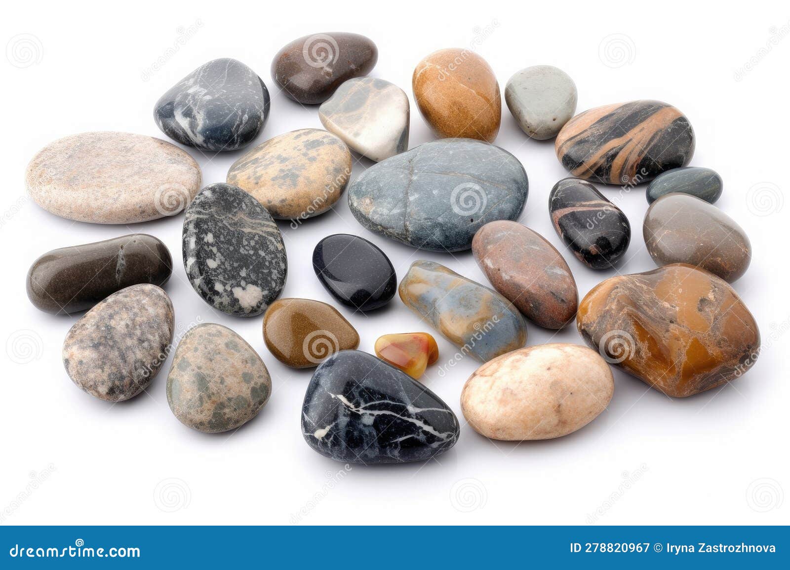 Set of Multi-colored Stones Isolated on a White Background. Generative ...