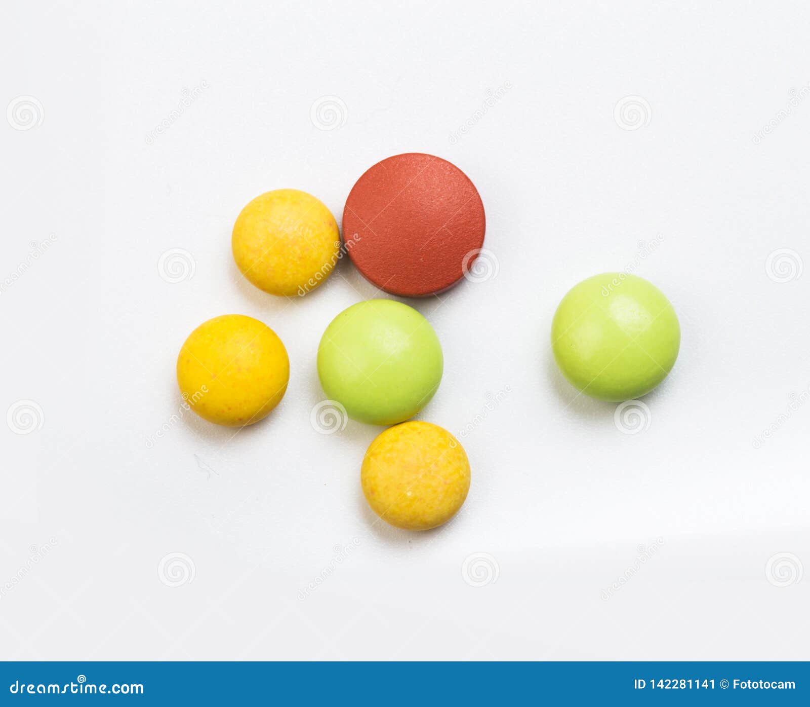 Set of Multi-colored Tablets on a White Background Stock Image - Image ...