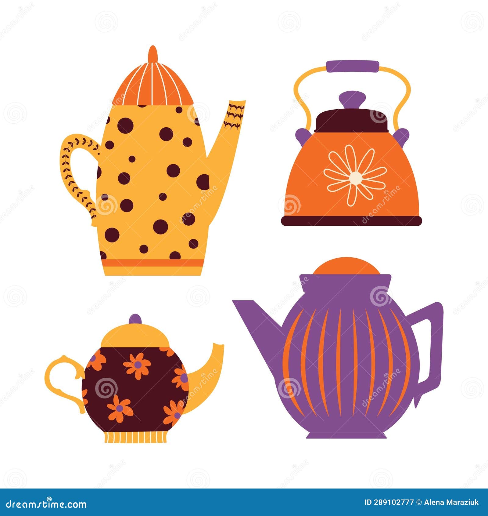 Colored Teapots Set Royalty-Free Stock Image | CartoonDealer.com #51495256
