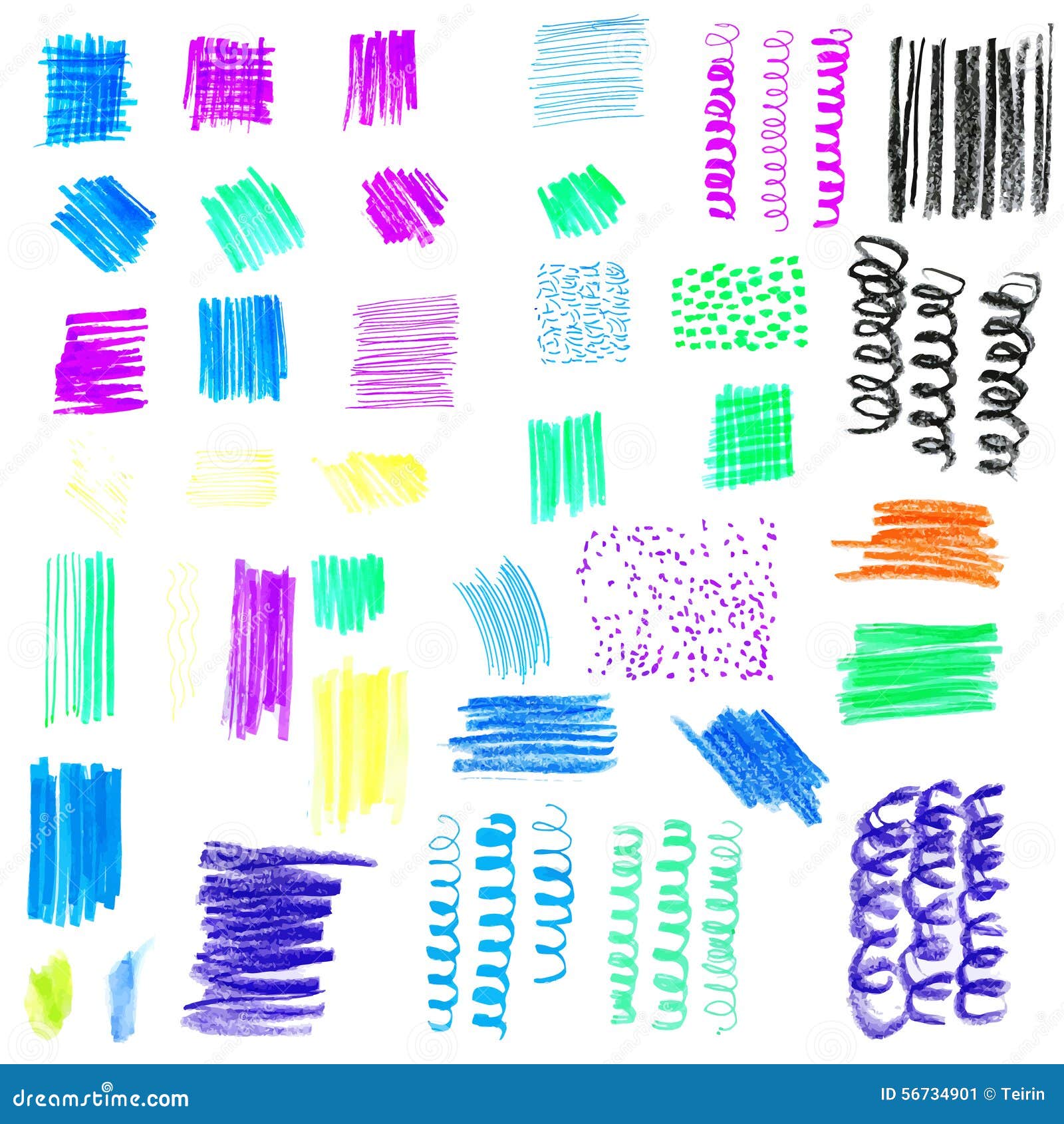 Set of Multi-colored Textures Stock Vector - Illustration of hand ...