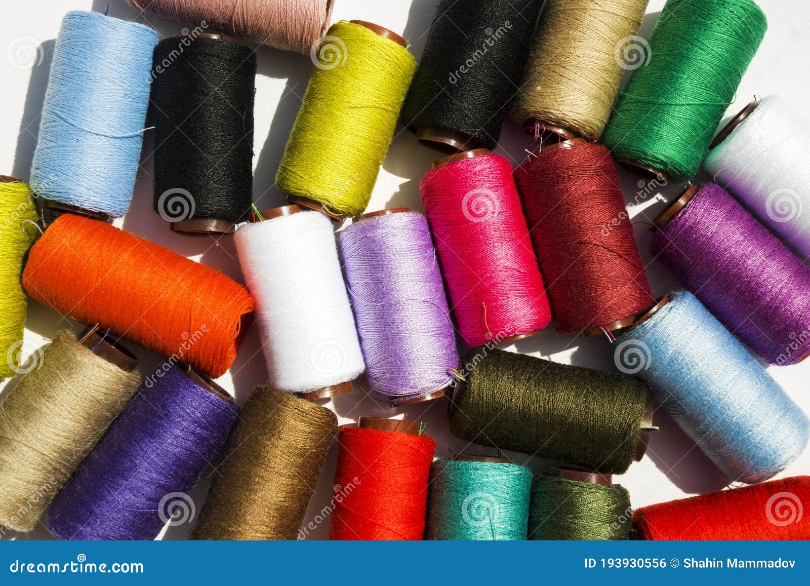 Set of Multi-colored Thread for Sewing, Background. Stock Photo - Image ...
