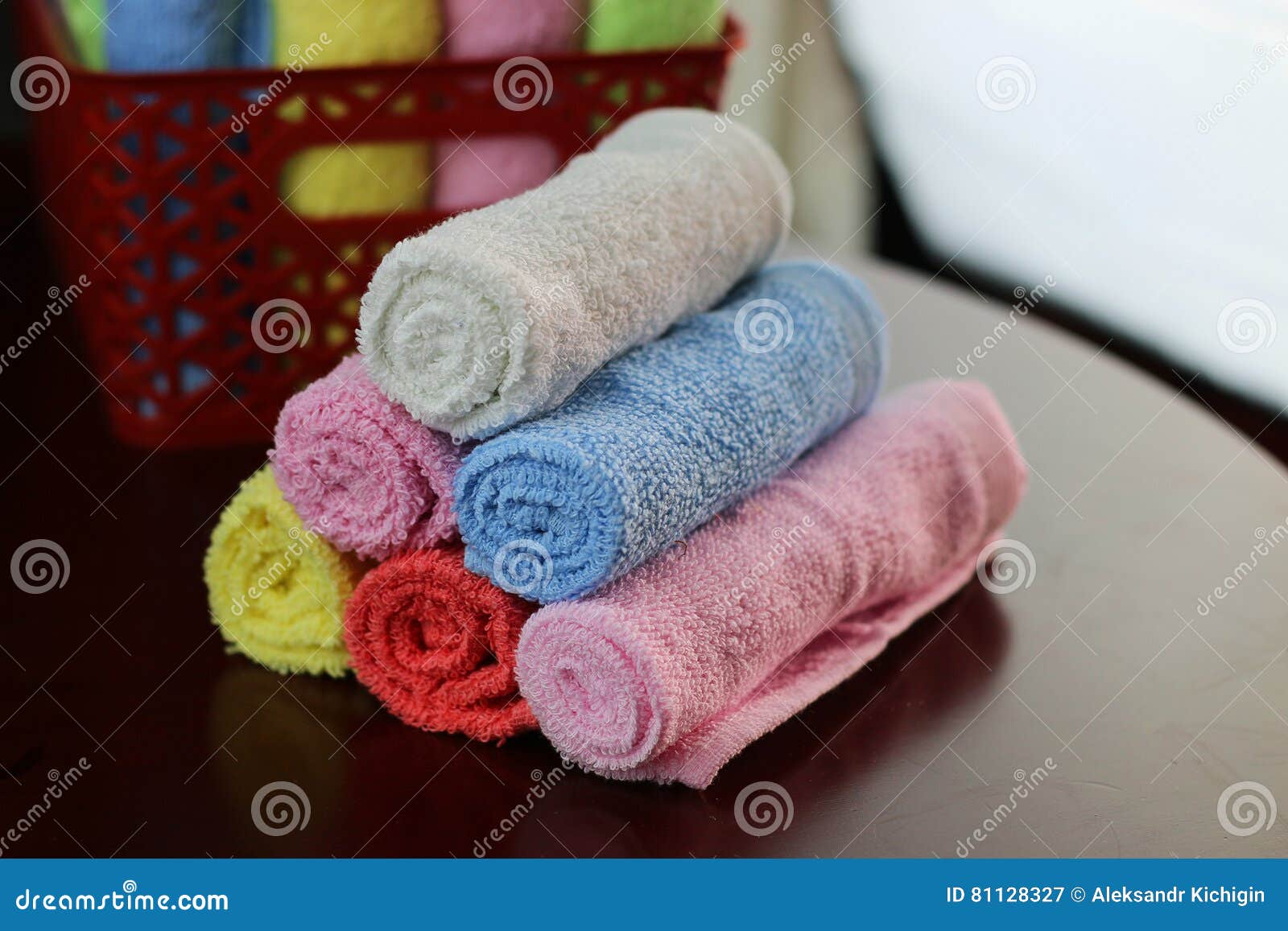 Set of Multi-colored Towels Stock Image - Image of fabric, green: 81128327