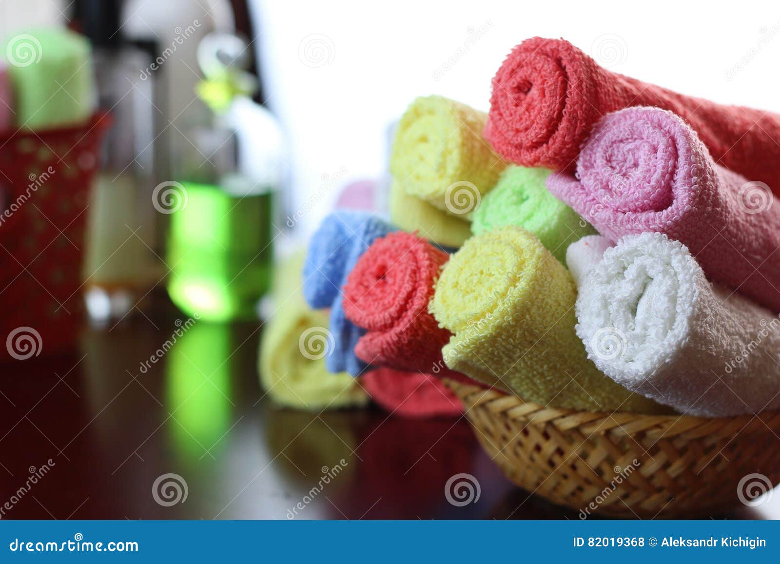 Set of Multi-colored Towels Stock Photo - Image of colorful, color ...