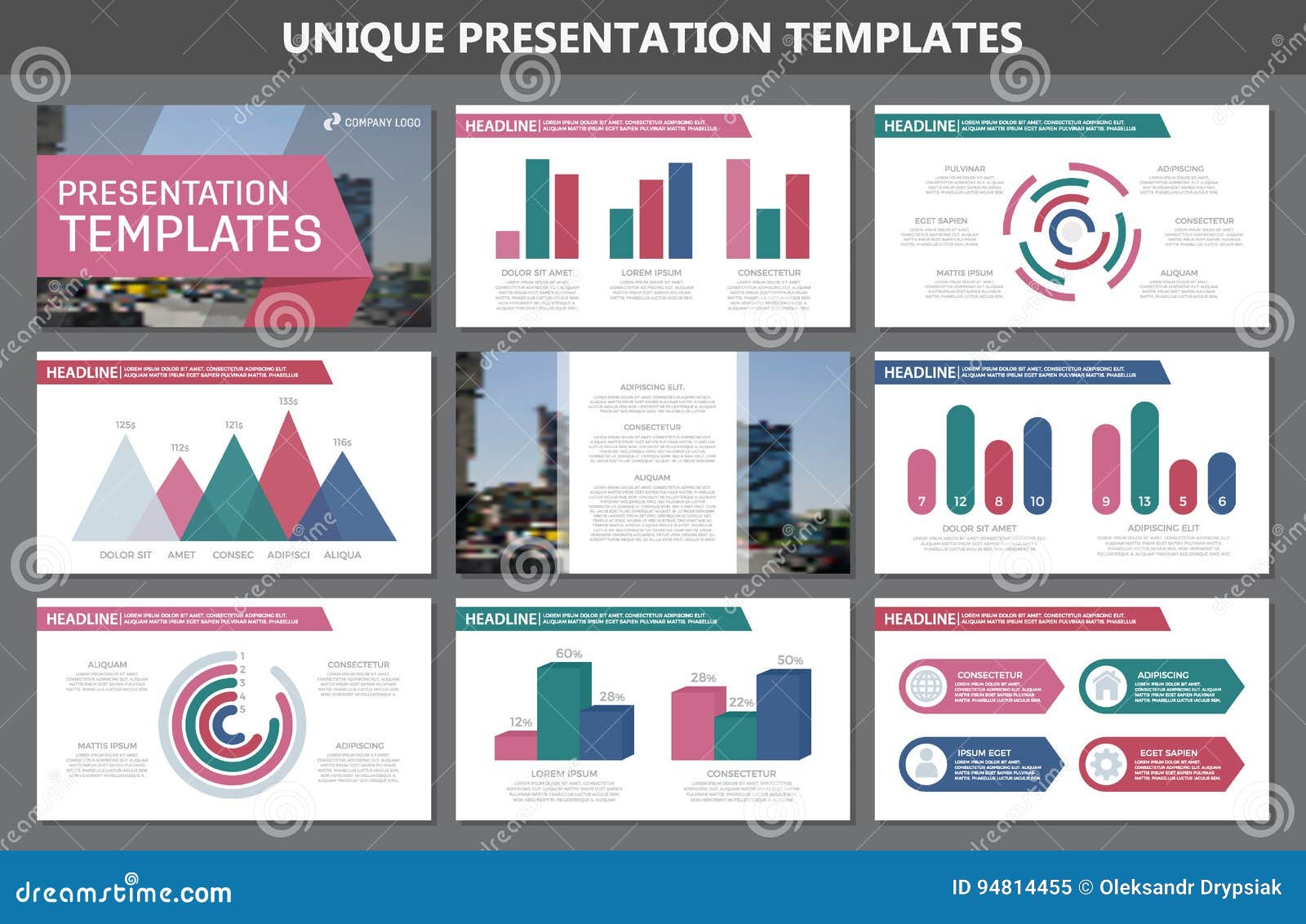 Set of Multi Colour Elements for Multipurpose Presentation Template ...