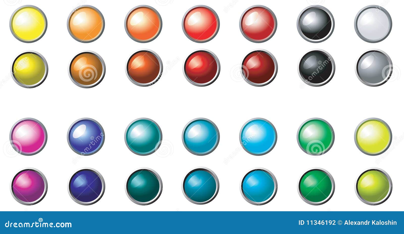 Set of Multi-coloured Round Buttons Stock Vector - Illustration of ...