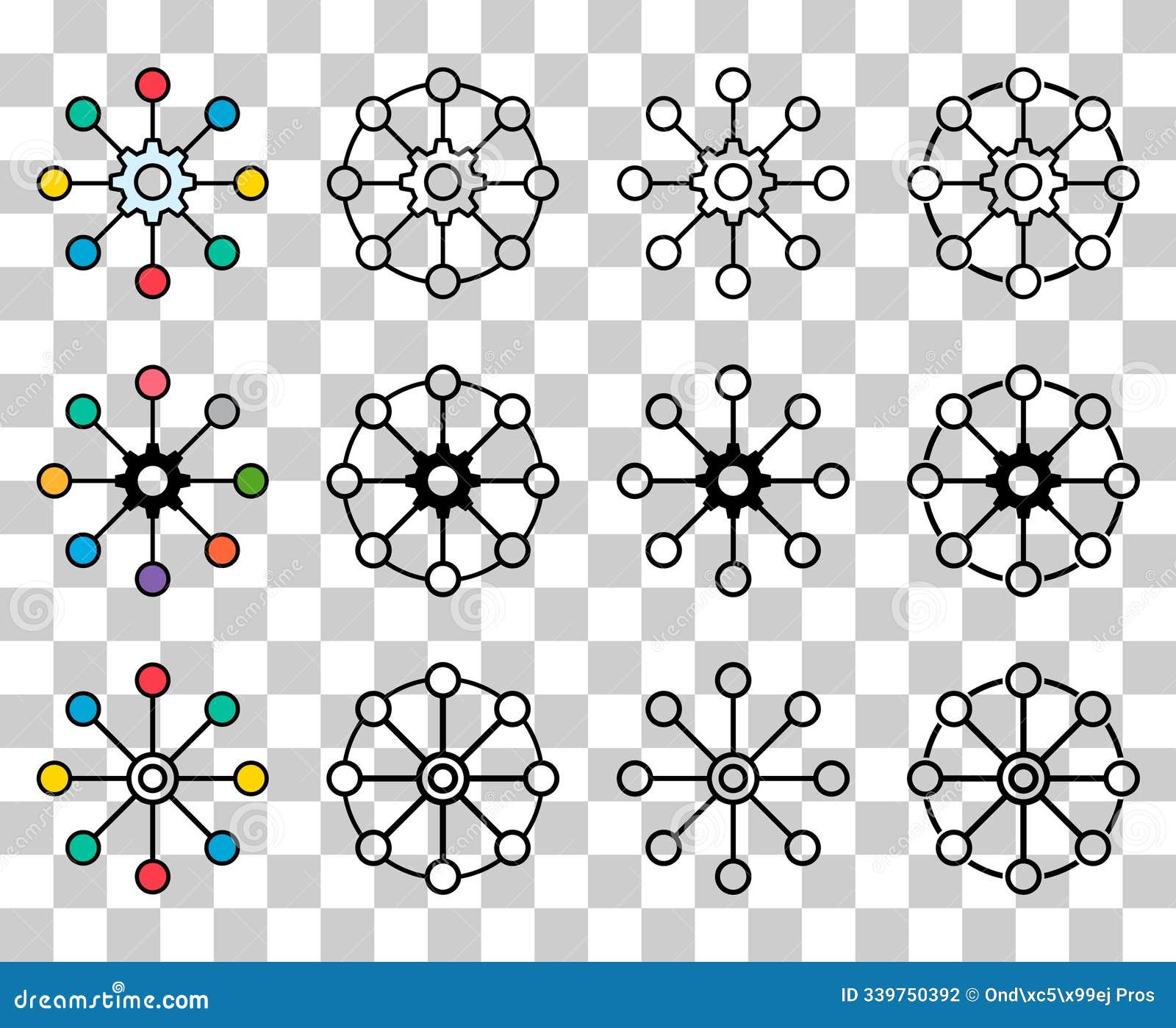 Set of Multichannel Digital Design Icon, Omnichannel Flat Web Symbol ...