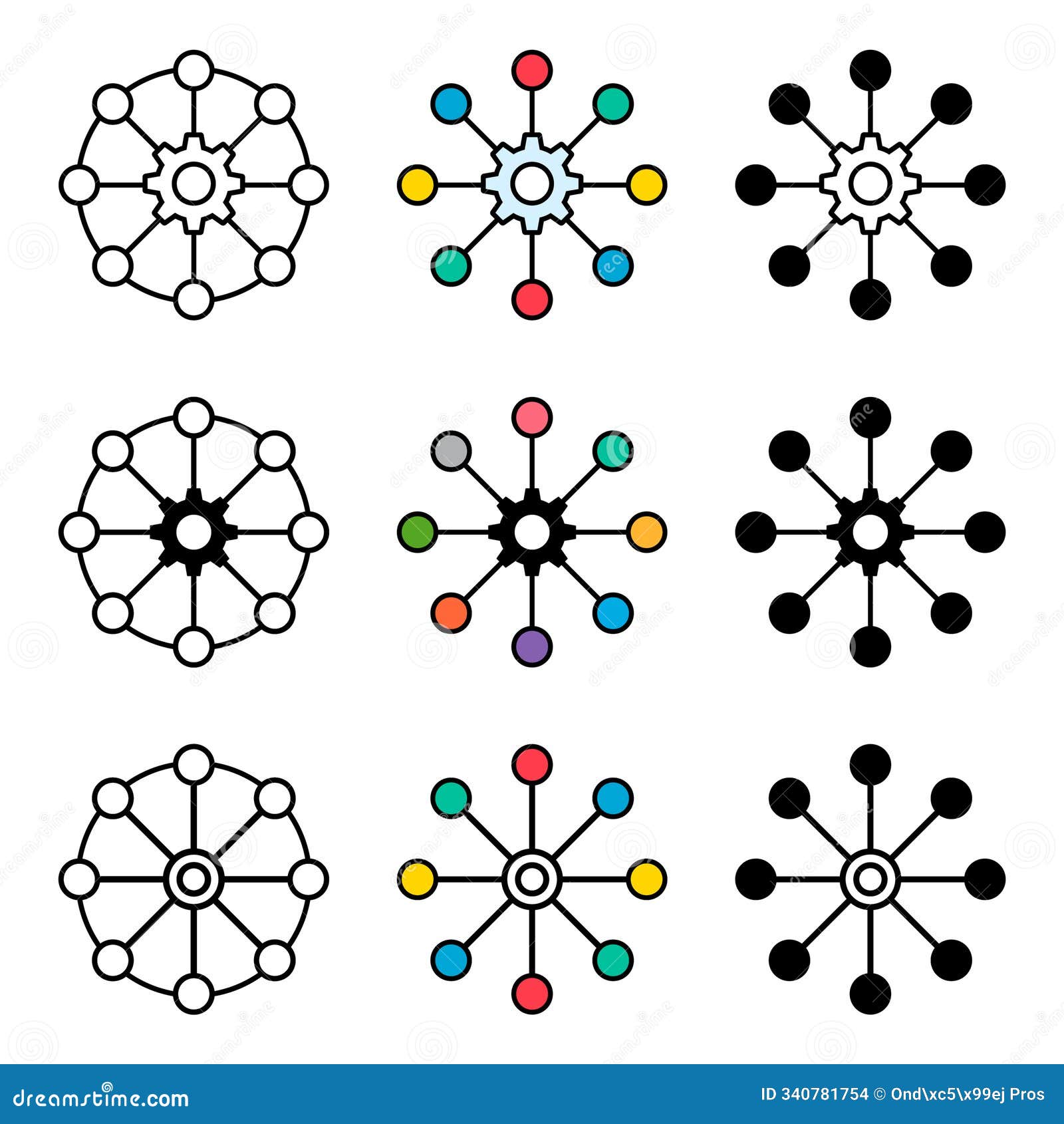 Set of Multichannel Digital Design Icon, Omnichannel Flat Web Symbol ...