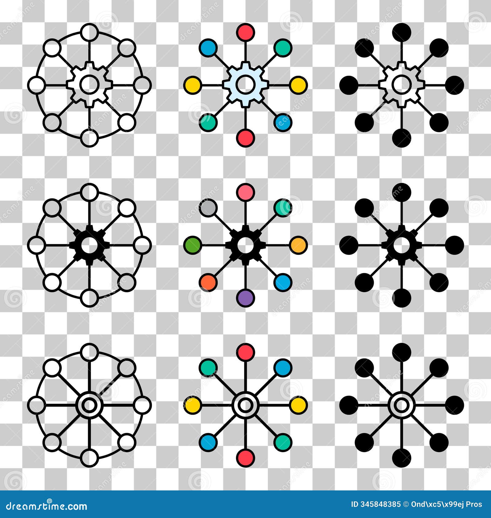 Set of Multichannel Digital Design Icon, Omnichannel Flat Web Symbol ...