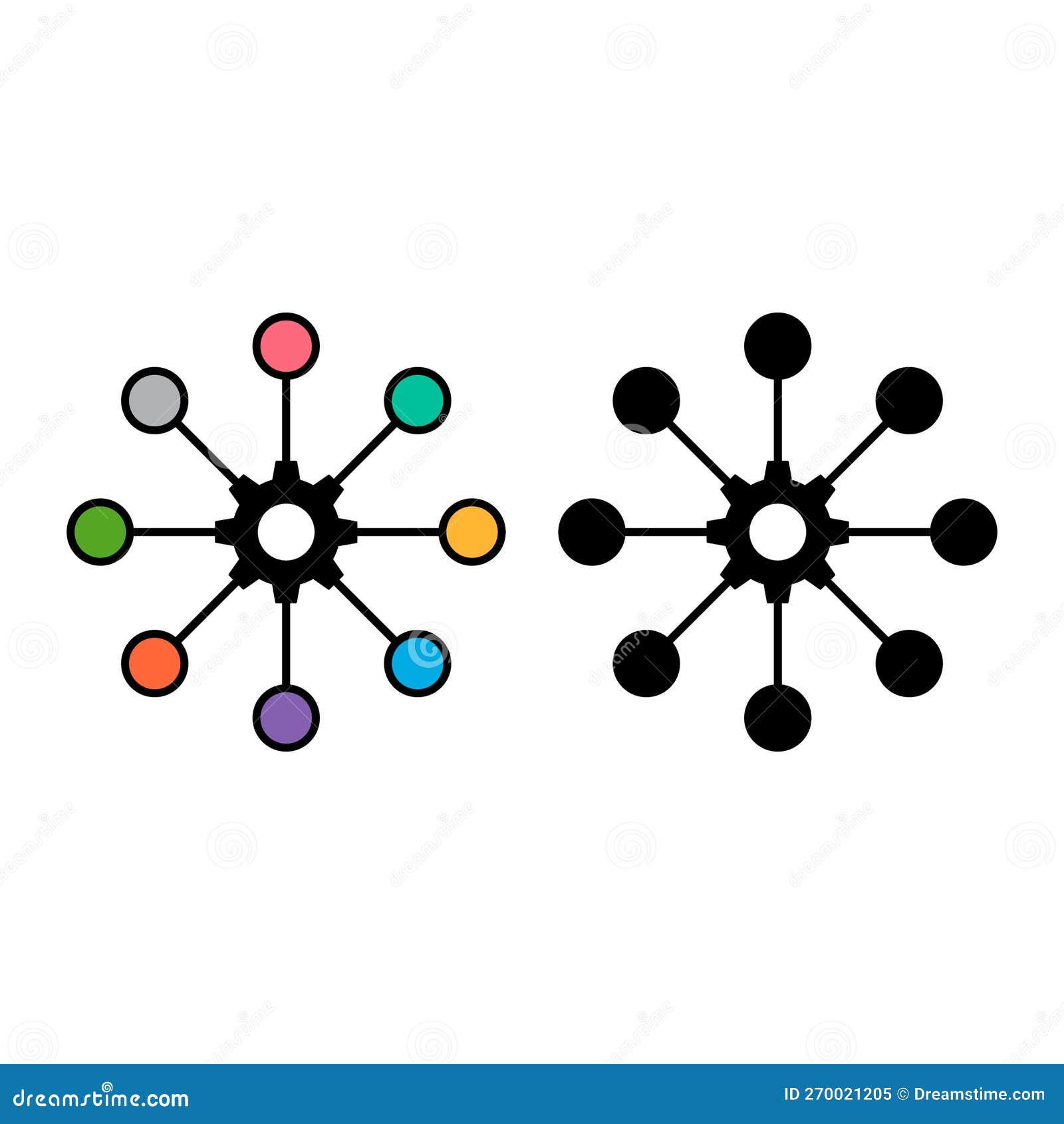Set of Multichannel Digital Design Icon, Omnichannel Flat Web Symbol ...