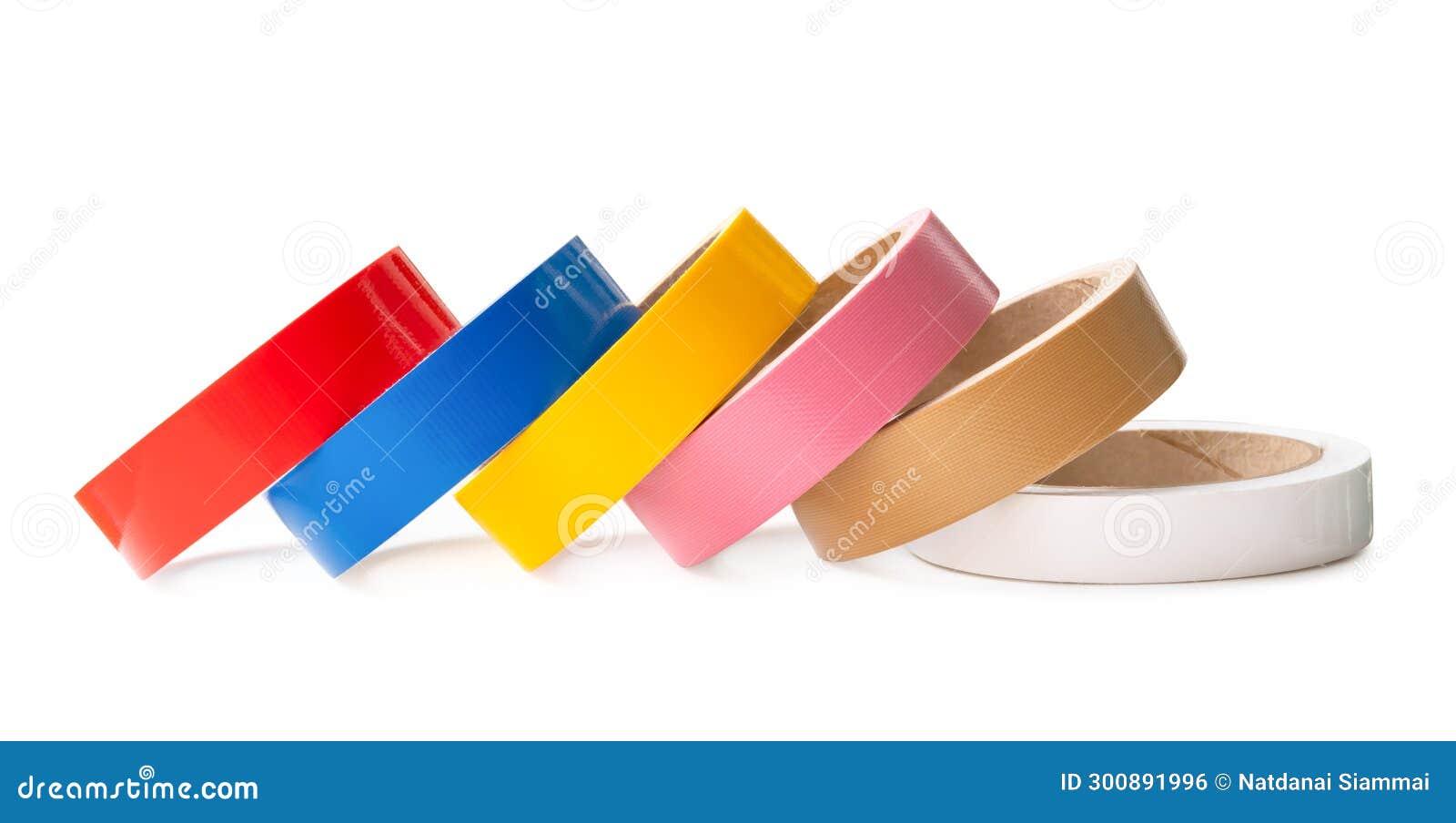 Set of Multicolor Adhesive Vinyl or Cloth Tape Isolated on White ...
