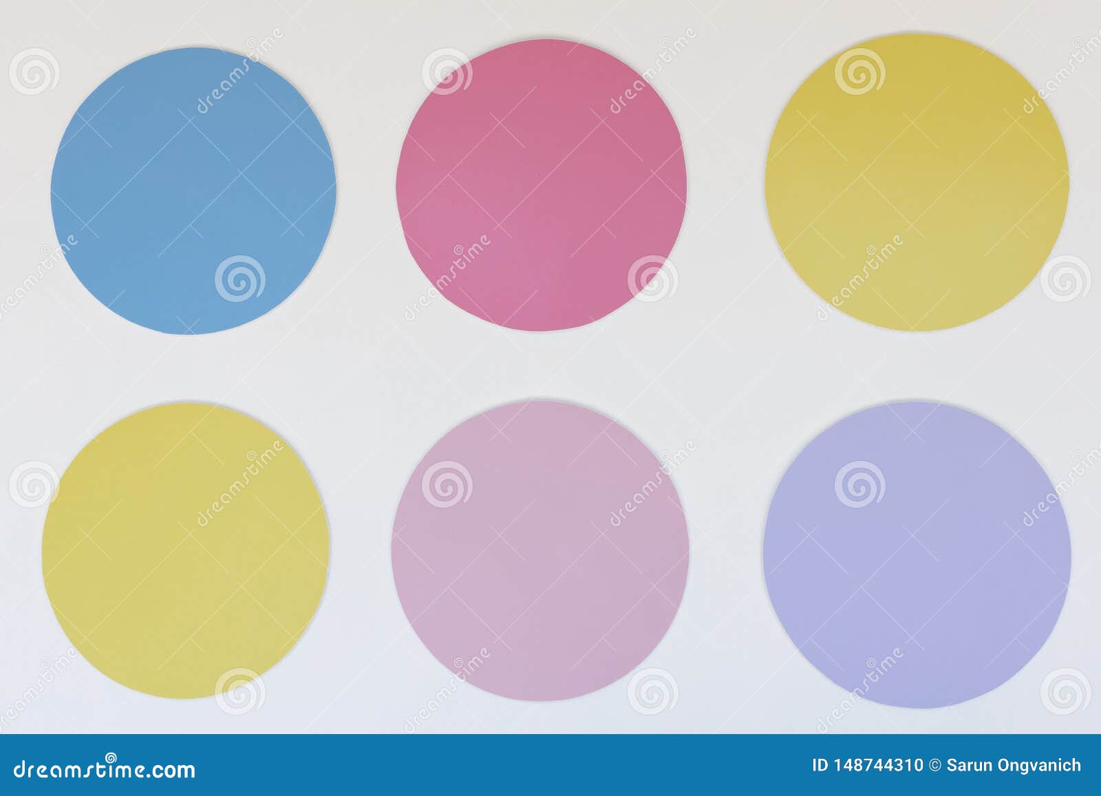 Set of Multicolor Circle Shape on a White Wall Background Stock Photo ...