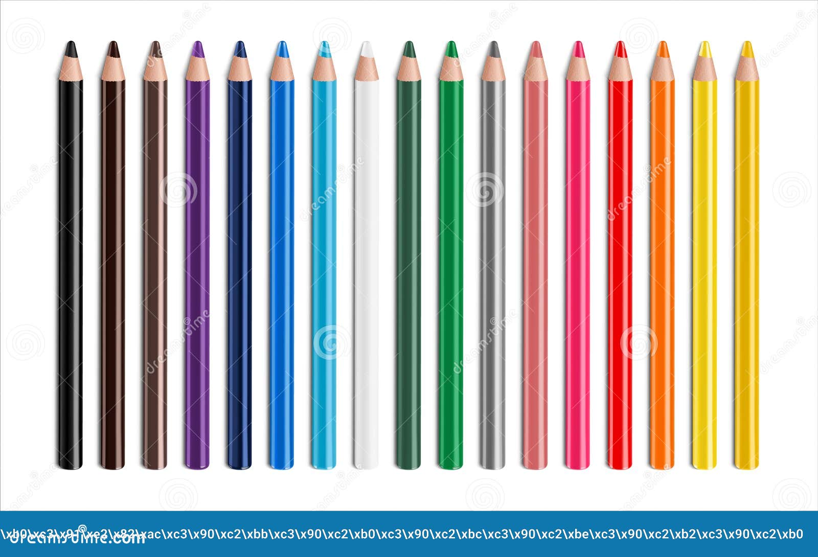 Set of Multicolor Pencils or Crayons, Isolated in White Background ...