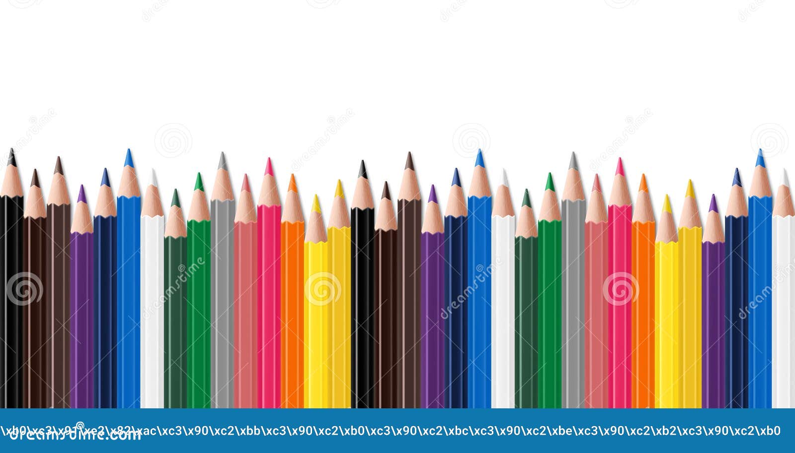 Set of Multicolor Pencils or Crayons, Isolated in White Background ...