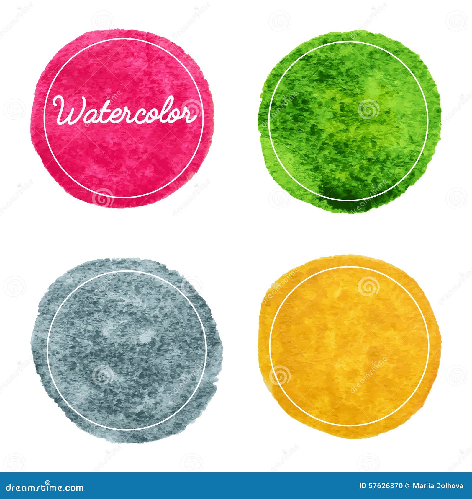 Set of Multicolor Watercolor Hand Drawn Circles Background Stock Vector ... Set of Multicolor Watercolor Hand Drawn Circles Background Stock Vector ...
