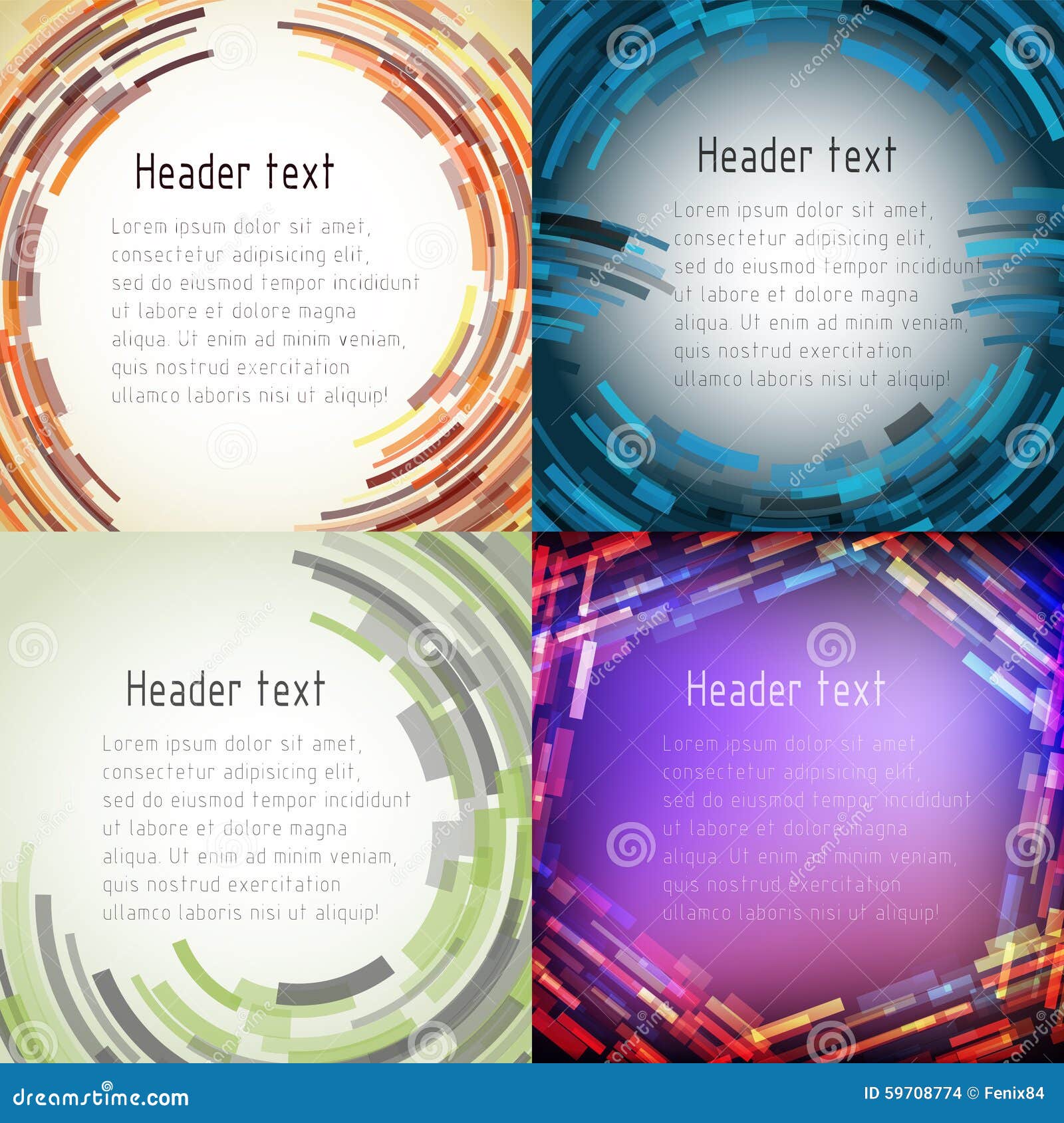Set of Multicolored Abstract Frameworks for Text. Stock Vector ...