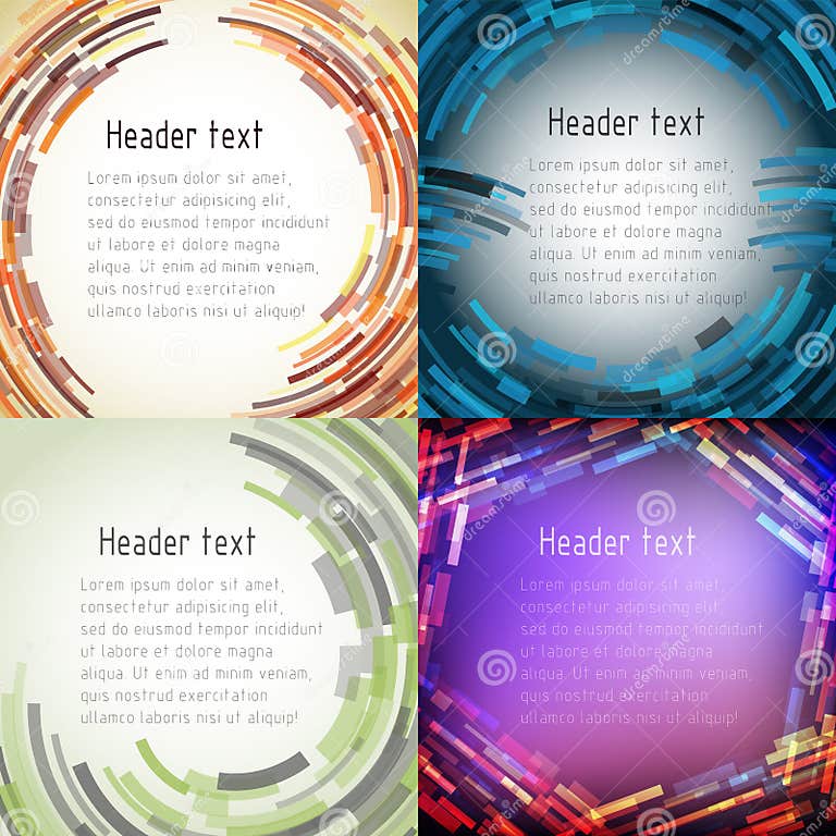 Set of Multicolored Abstract Frameworks for Text. Stock Vector ...