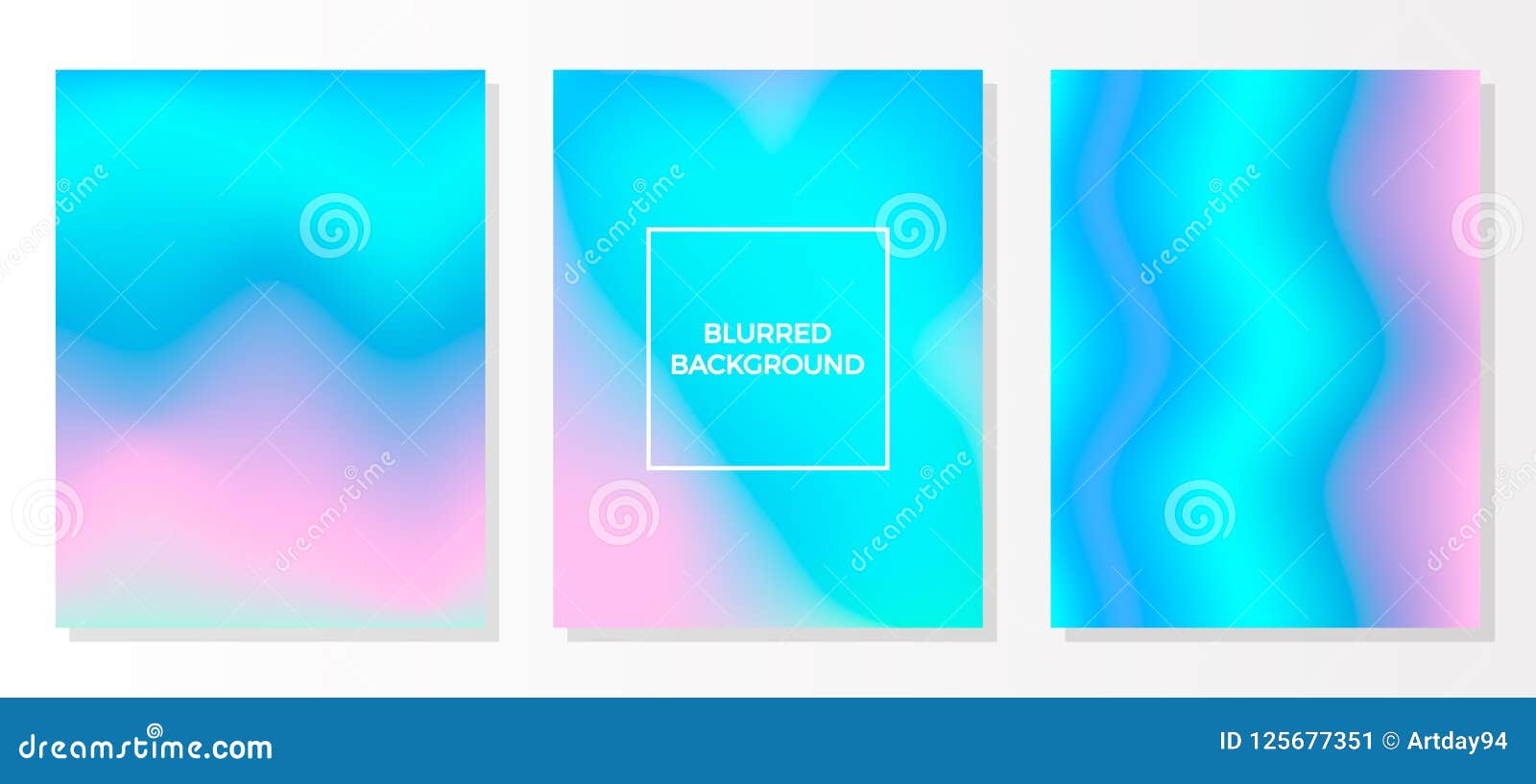 Set Multicolored Blurred Vivid Gradient Backgrounds. Set of Holographic ...