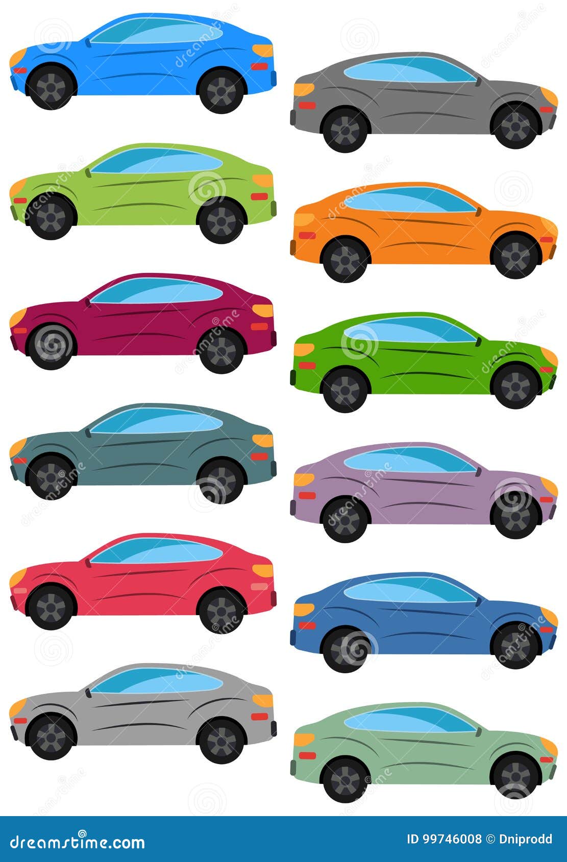 Set of multicolored car stock vector. Illustration of passenger - 99746008