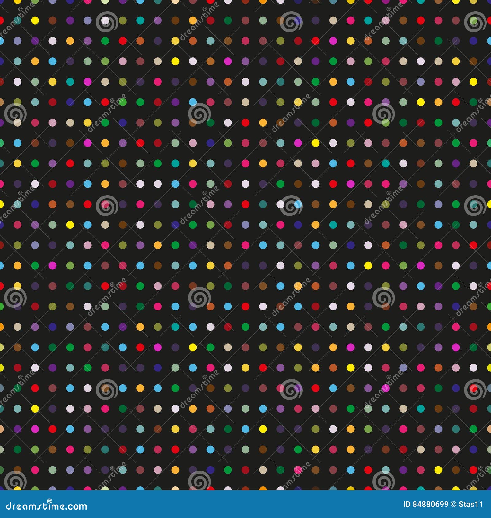 Set of Multicolored Circles on a Black Background. Seamless Pattern ...
