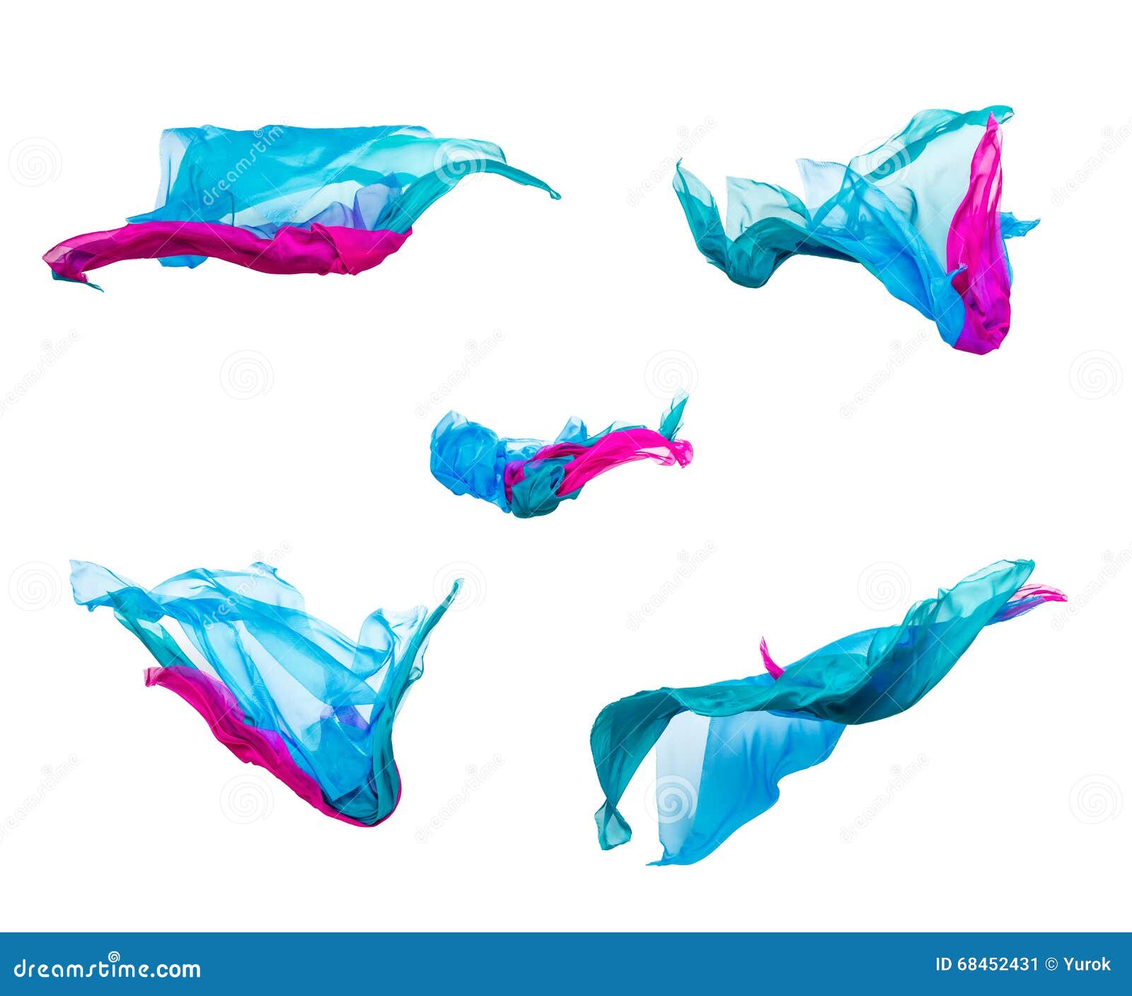 Set of Multicolored Fabric in Motion Stock Image - Image of stylish ...