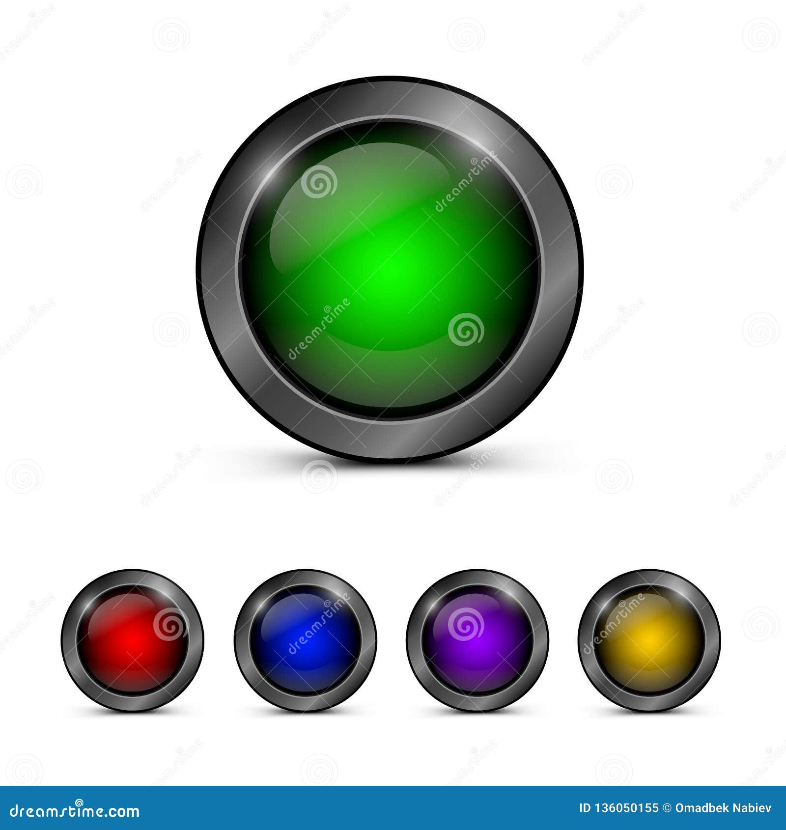 Set of Multicolored Glass Buttons Stock Vector - Illustration of ...